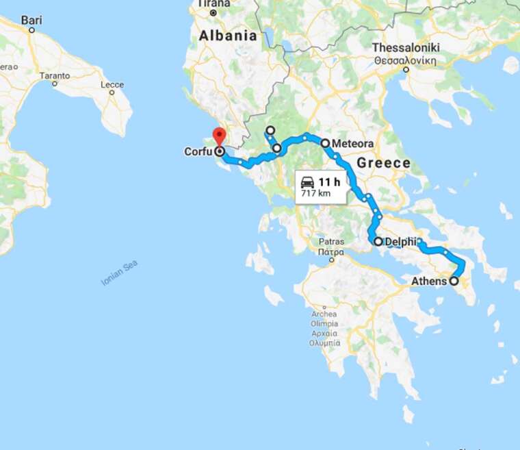 Greece-route-map | French Fusion Travel